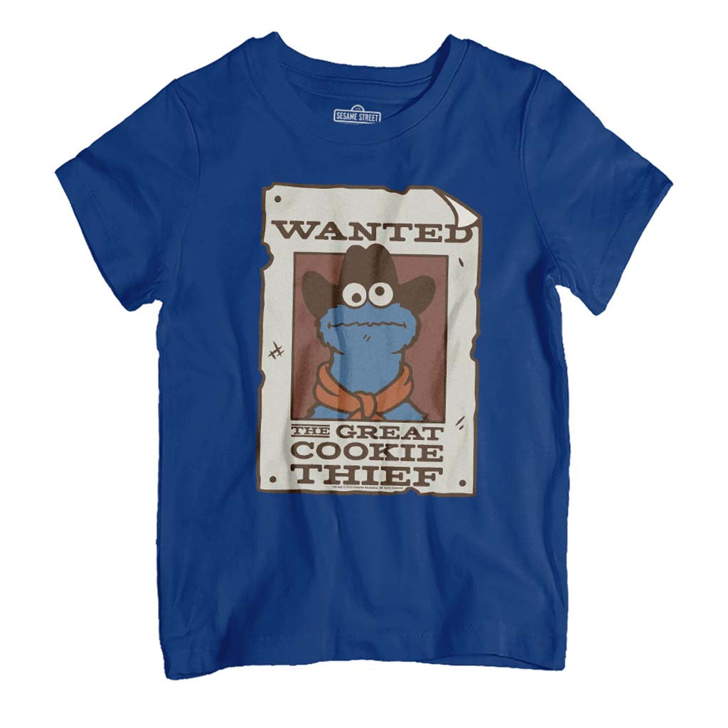Sesame Street Cookie Monster Wanted Poster Kid's T-Shirt | All+Every ...