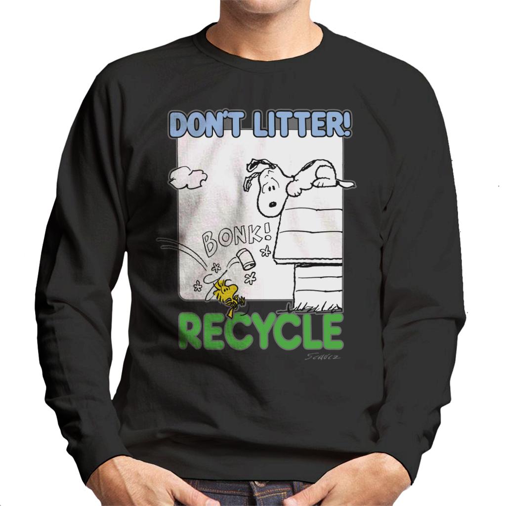 Peanuts Snoopy Woodstock Dont Litter Recycle Men's Sweatshirt | All ...