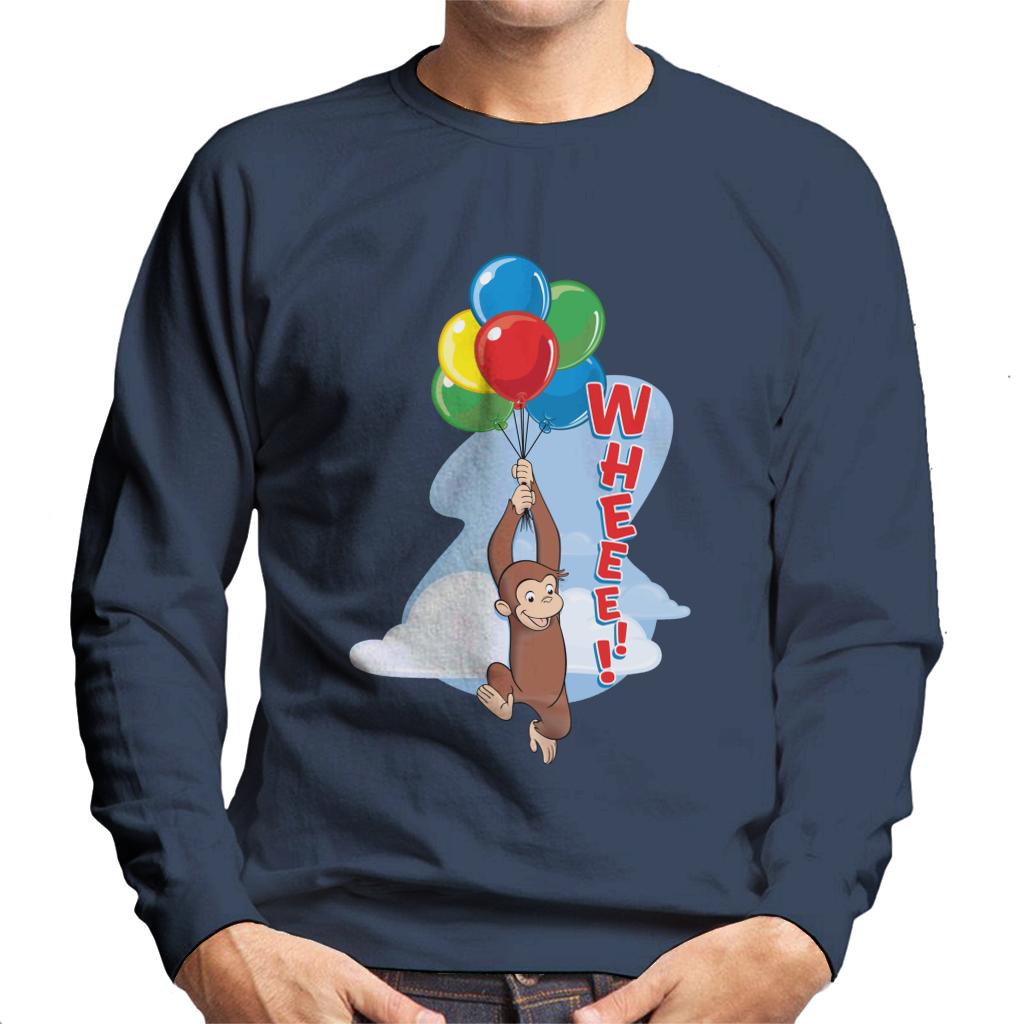 Curious George Floating On Balloons Men's Sweatshirt | All + Every ...