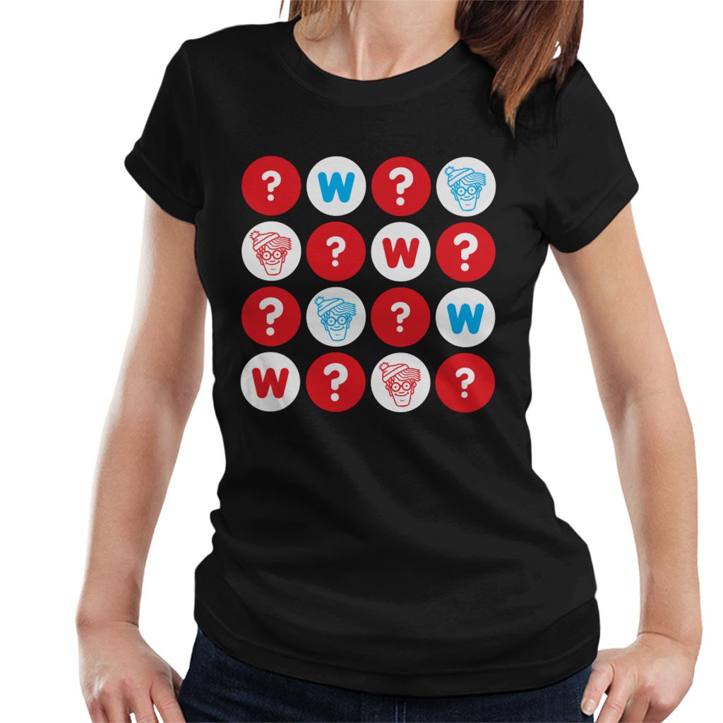 Where's Wally Character Heads And Question Marks Women's T-Shirt | All ...
